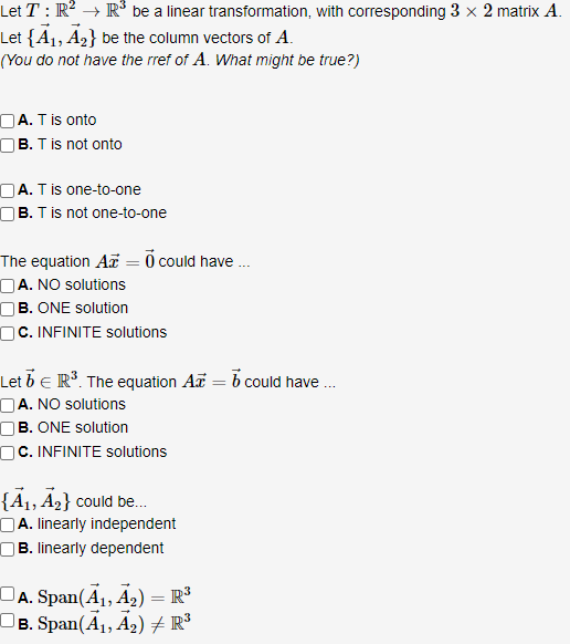 Solved Let T:R2→R3 be a linear transformation, with | Chegg.com