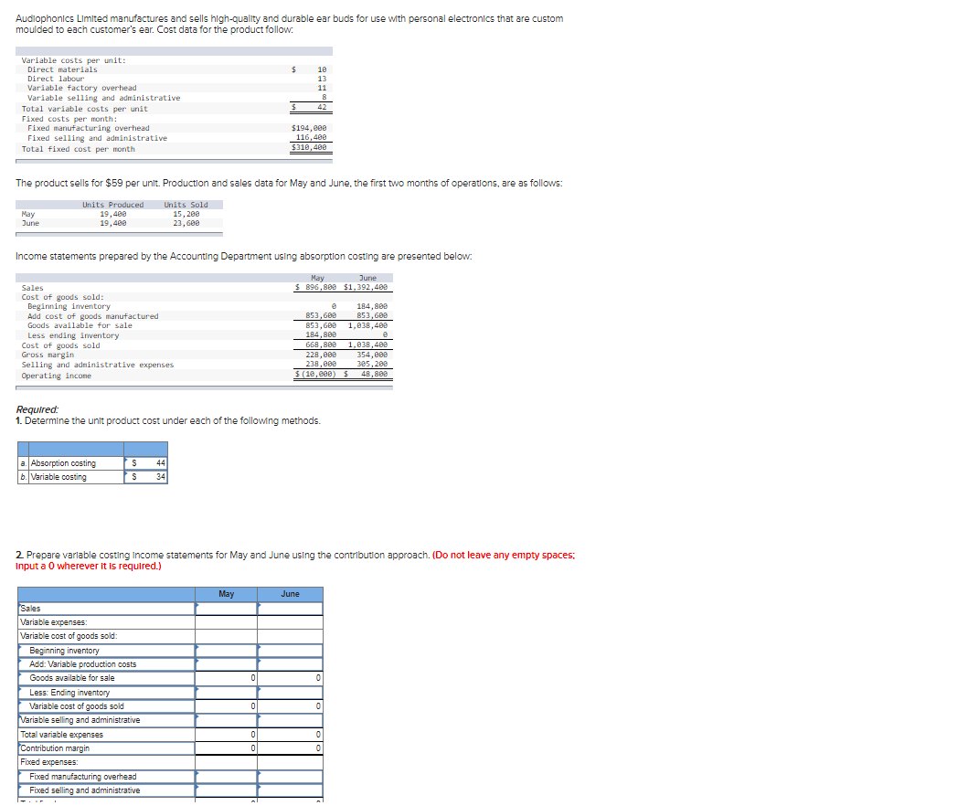 Solved 3.Reconcile the variable costing and absorption | Chegg.com