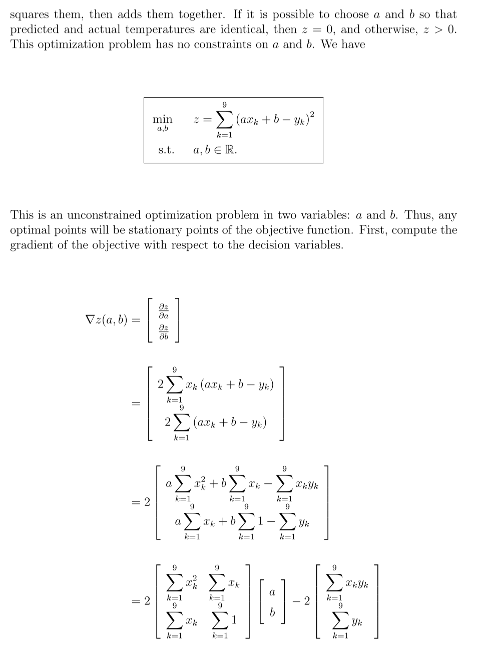Solved Show that the stationary point for the least squares | Chegg.com