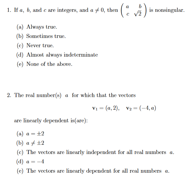 Solved 1. If a, b, and c are integers, and a 0, then C V2 is | Chegg.com