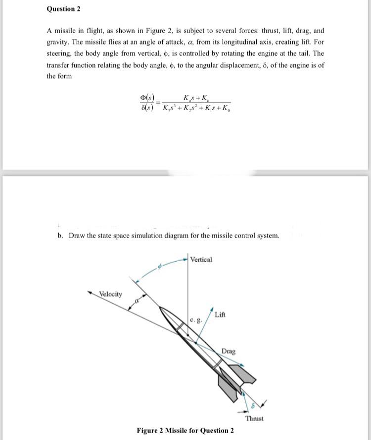 Solved A missile in flight, as shown in Figure 2, is subject | Chegg.com