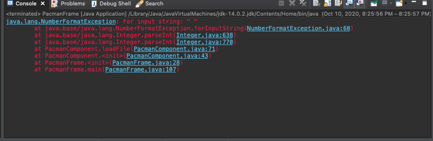 Solved could someone check my java code for a pacman please | Chegg.com