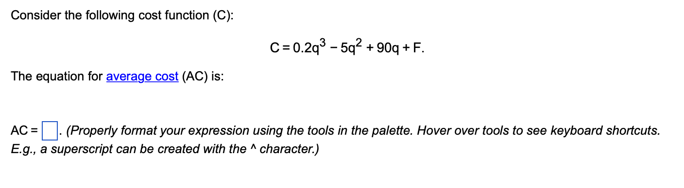 Solved Consider the following cost function (C): | Chegg.com