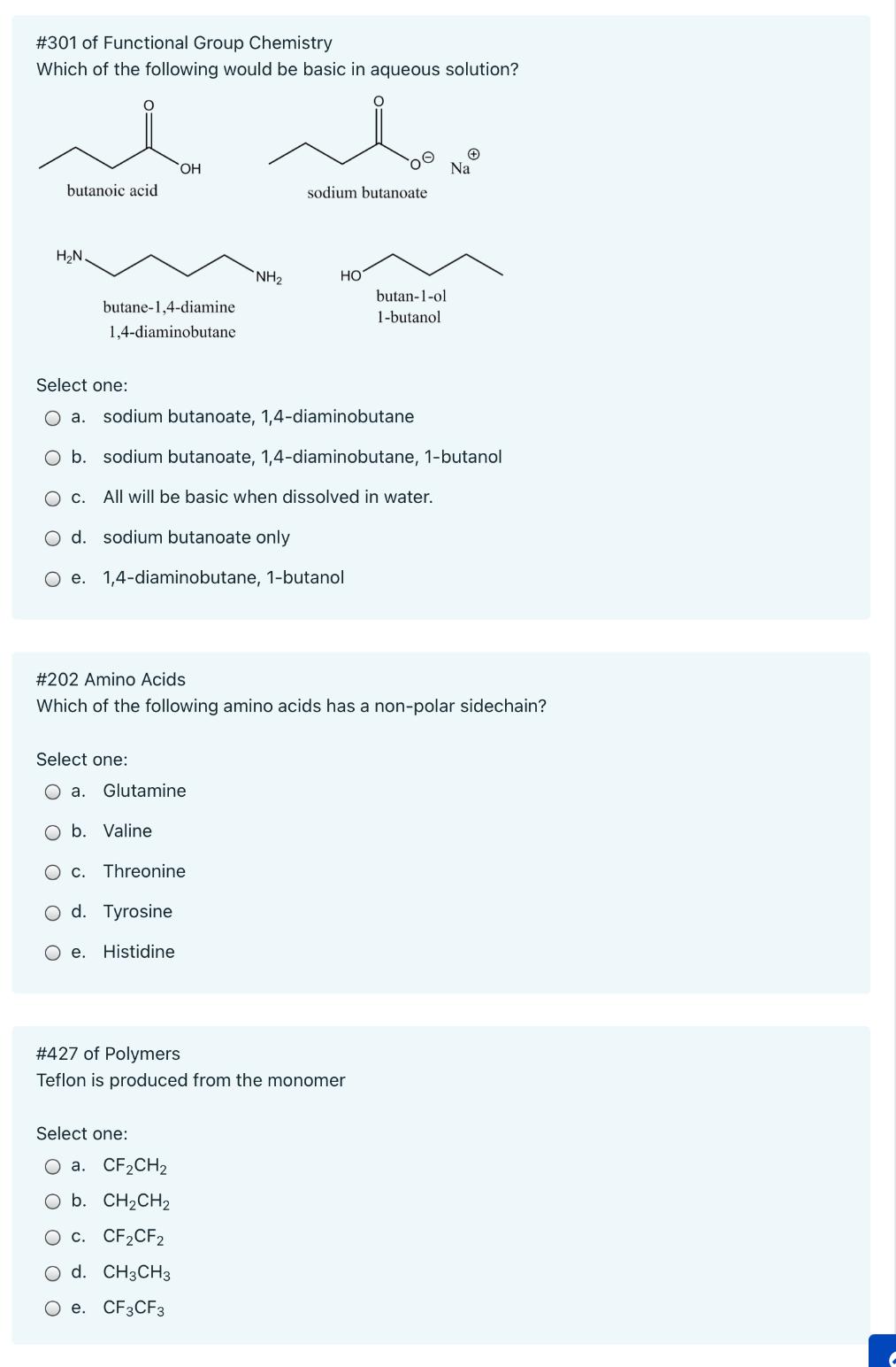 Solved #301 of Functional Group Chemistry Which of the | Chegg.com
