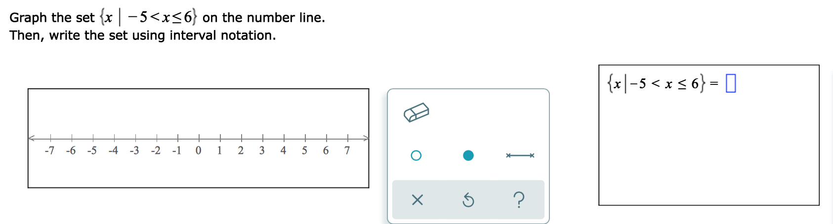 Solved Graph the set {x | -5 | Chegg.com