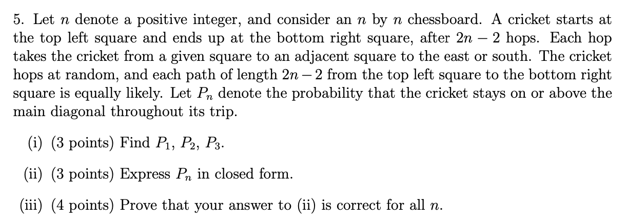 Solved Let n ﻿denote a positive integer, and consider an n | Chegg.com