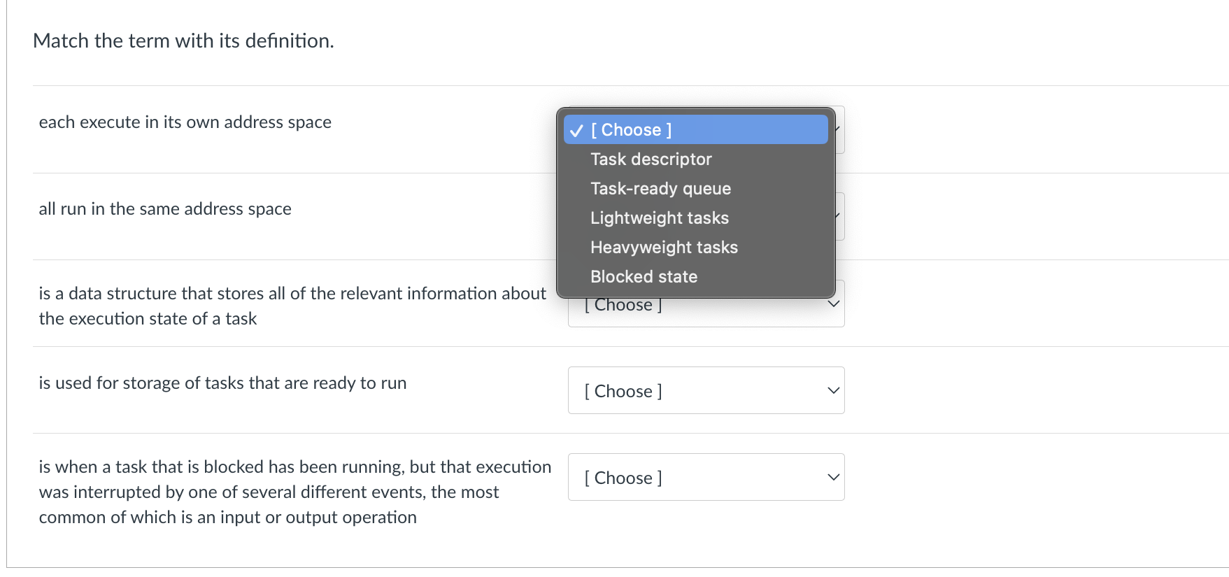 Solved Match the term with its definition. each execute in | Chegg.com