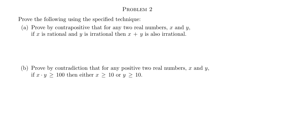 Solved PROBLEM 2 Prove the following using the specified | Chegg.com