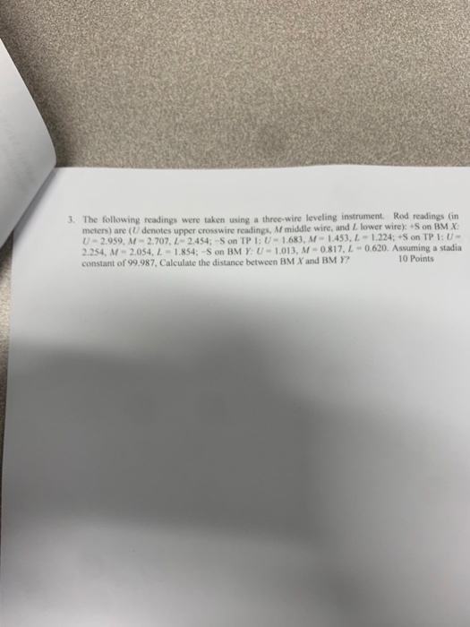 Solved 3. The following readings were taken using a | Chegg.com