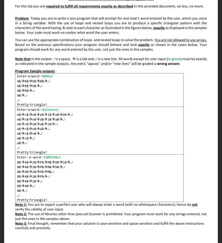 Solved For this lab you are required to fulfill all | Chegg.com