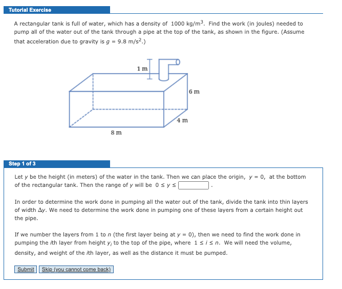 Solved Tutorial Exercise A rectangular tank is full of | Chegg.com