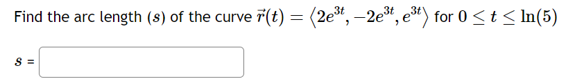 Solved Find the arc length (s) of the curve | Chegg.com