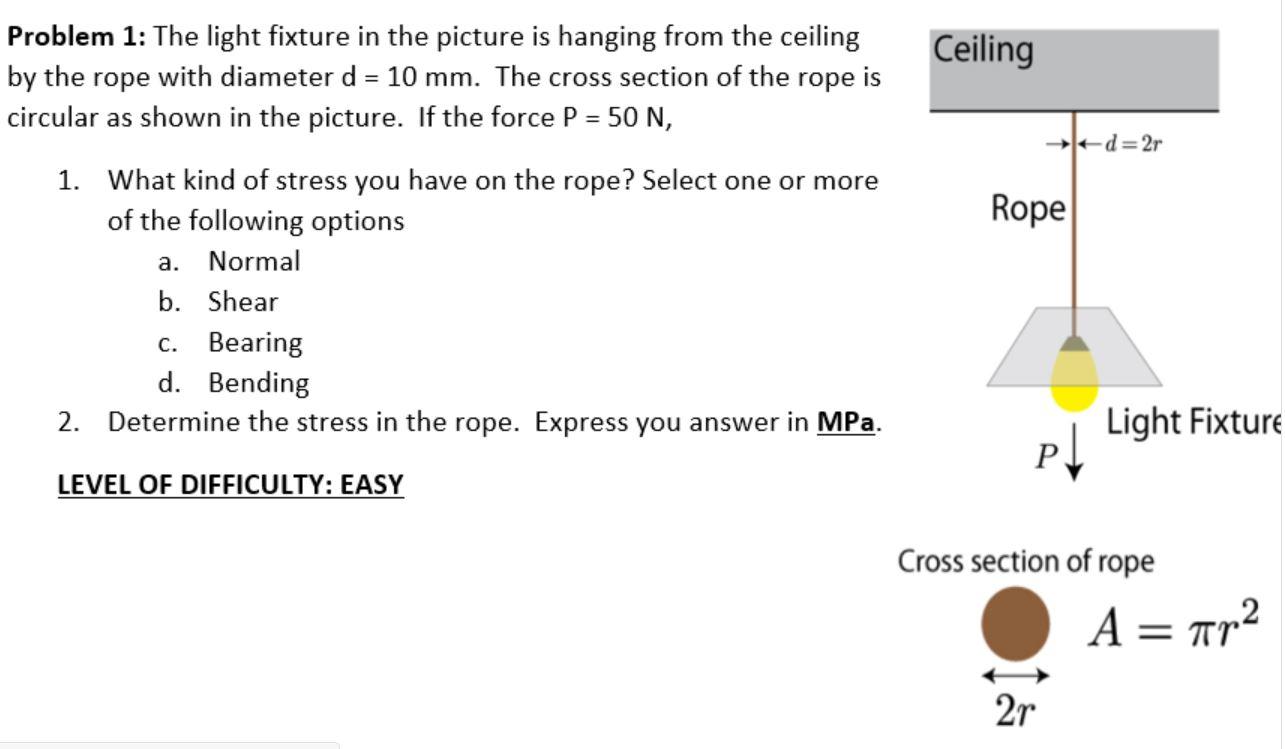 Solved Ceiling Problem 1: The light fixture in the picture | Chegg.com