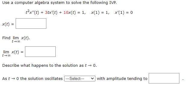Solved Use a computer algebra system to solve the following | Chegg.com