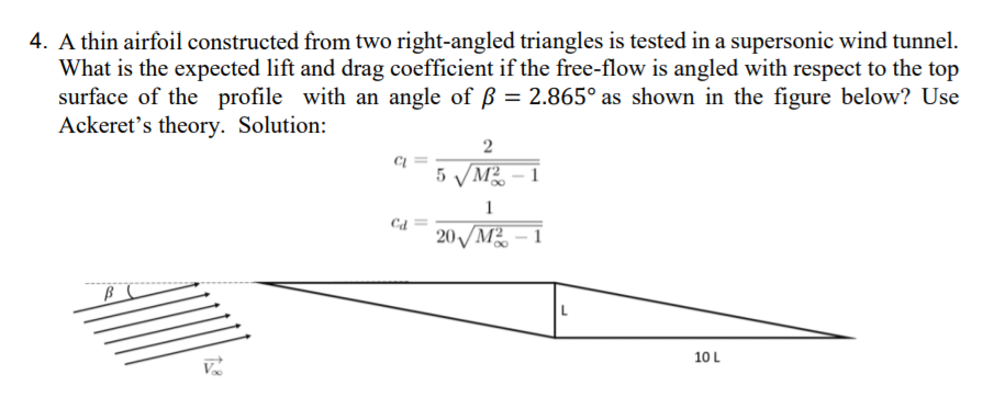 4. A thin airfoil constructed from two right-angled | Chegg.com