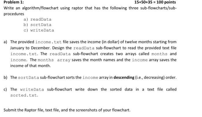 Solved Problem 1: 15+50+35=100 points Write an | Chegg.com