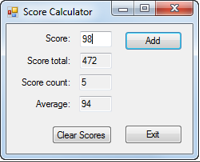 Solved C# Start a new project named ScoreCalculator in | Chegg.com