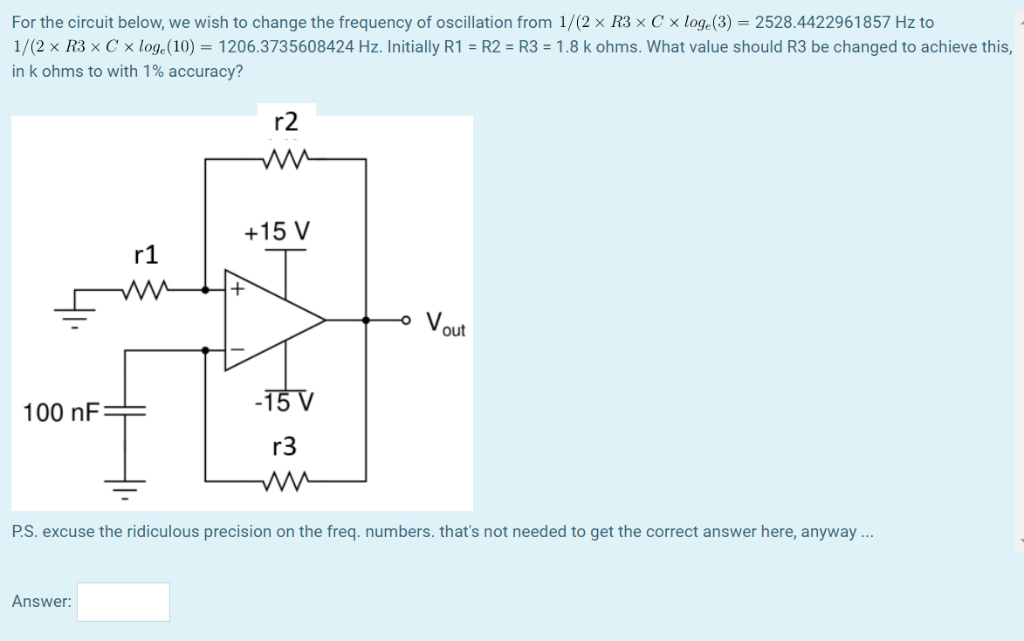 Solved For the circuit below, the output is at 15 V, and the | Chegg.com