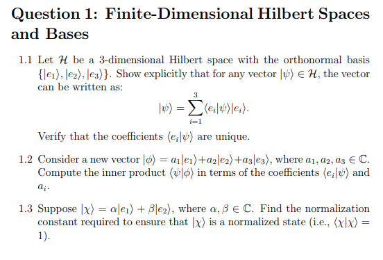 Solved * ﻿Answer all questions using Dirac notation.Question | Chegg.com