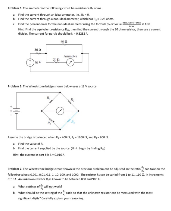 Solved Problem 5. The ammeter in the following circuit has | Chegg.com