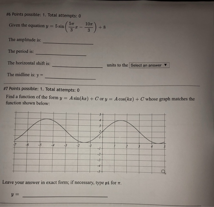 Solved #6 Points possible: 1 . Total attempts: O Given the | Chegg.com