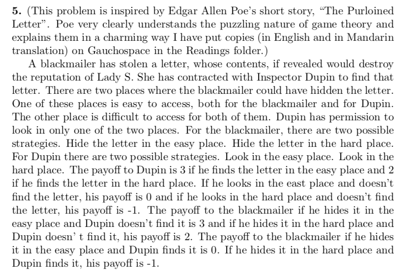 Solved 5. (This problem is inspired by Edgar Allen Poe's | Chegg.com