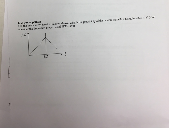 Solved 6 (3 bonus points) For the probability density | Chegg.com