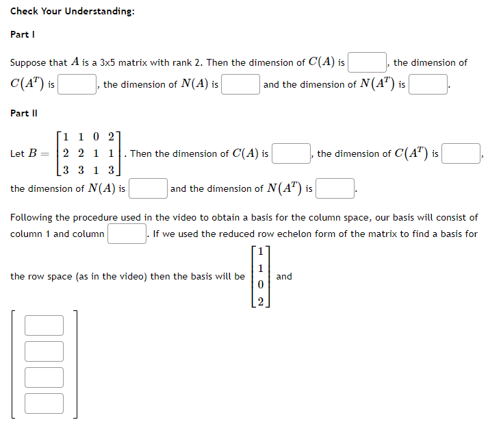 Solved Check Your Understanding: Part 1 Suppose that A is a | Chegg.com