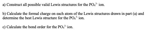 Solved a) Construct all possible valid Lewis structures for | Chegg.com