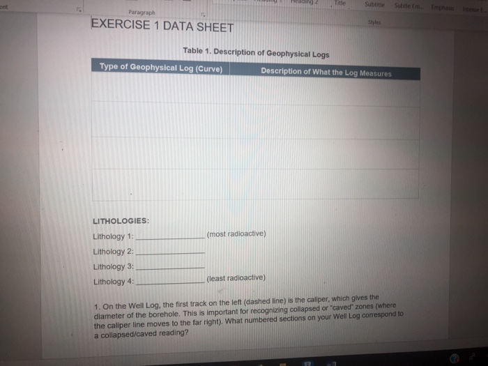 Solved ing2 Title T Subtitle Subtle Em. Emphasis Intense ont | Chegg.com