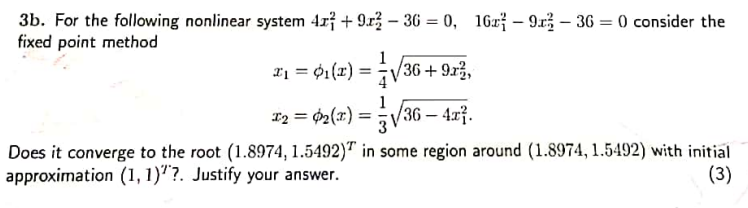 Solved 3b. For the following nonlinear system | Chegg.com