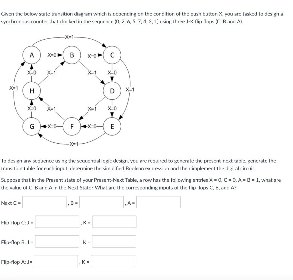 Solved Given the below state transition diagram which is | Chegg.com