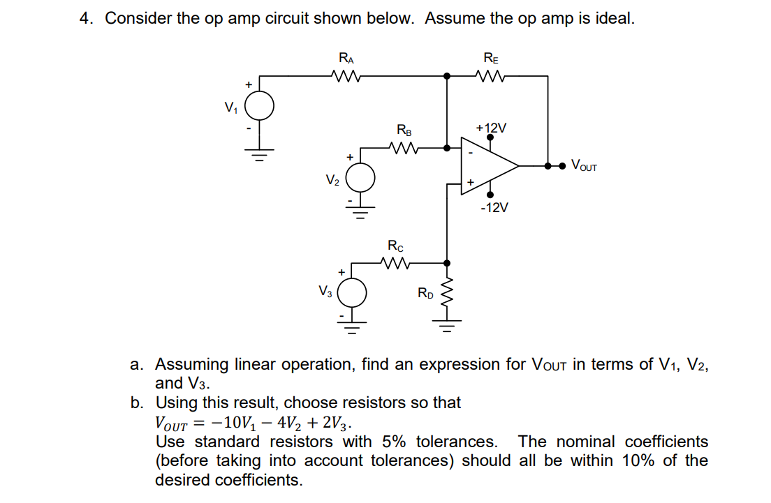 Solved Consider the op amp circuit shown below. Assume the | Chegg.com