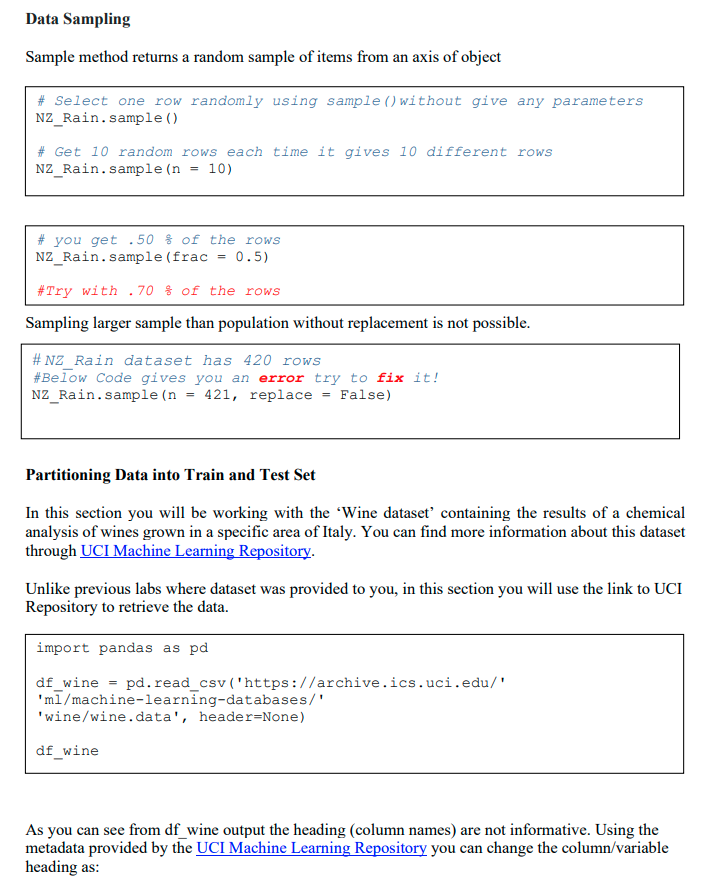 Solved ששנתL COMP615 - Foundations of Data Science Lab 3: | Chegg.com