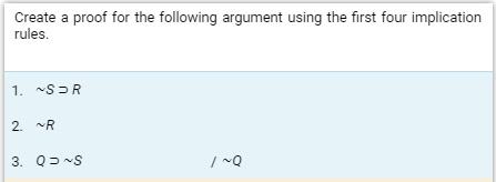 Solved Create a proof for the following argument using the | Chegg.com