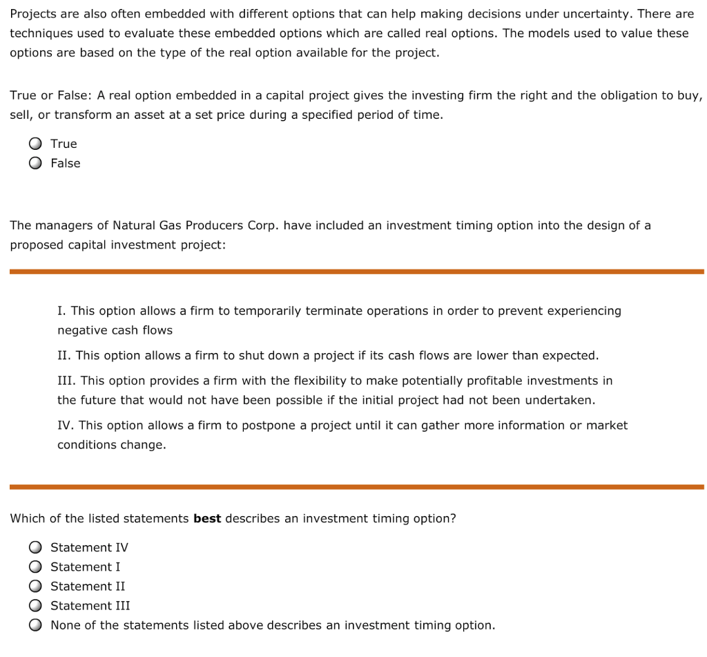 Solved Projects are also often embedded with different | Chegg.com