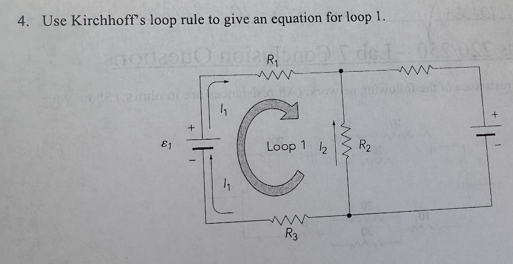 Solved 4. Use Kirchhoff's loop rule to give an equation for | Chegg.com