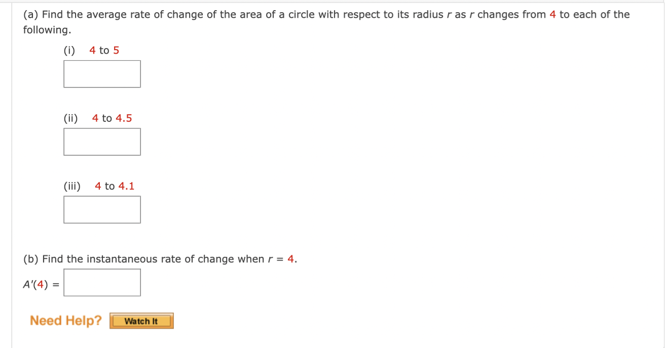 Solved (a) Find the average rate of change of the area of a | Chegg.com