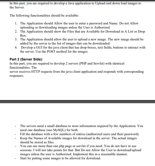 Solved In this part, you are required to develop a Java | Chegg.com