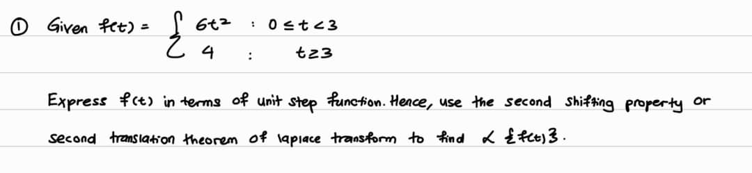 Solved (1) ﻿Given f(t)={6t2:,0≤t