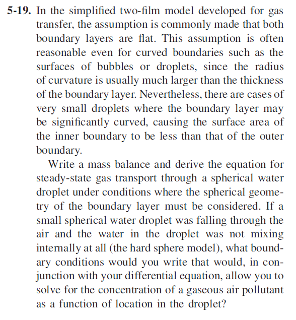 5-19. In the simplified two-film model developed for | Chegg.com
