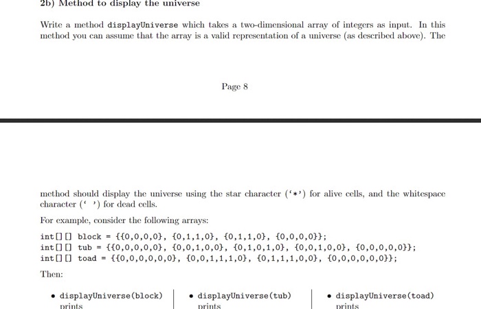 Solved Question 2: Game of Life (50 points) For this | Chegg.com