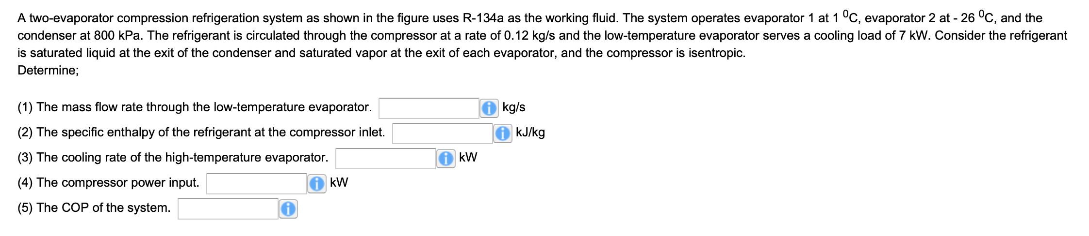 Solved A two-evaporator compression refrigeration system as | Chegg.com