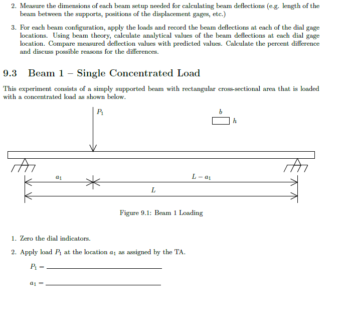 2. Measure the dimensions of each beam setup needed | Chegg.com