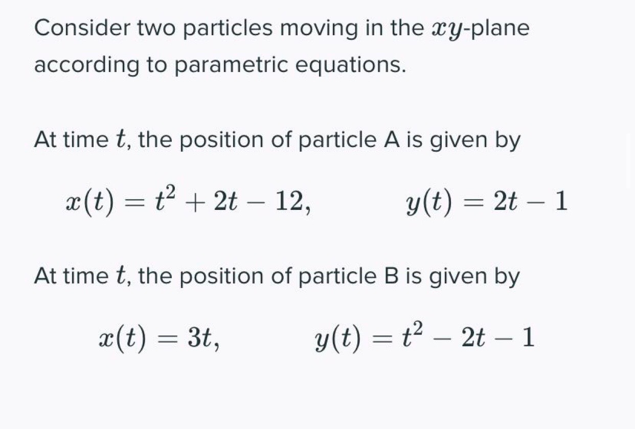 Solved Consider two particles moving in the xy-plane | Chegg.com