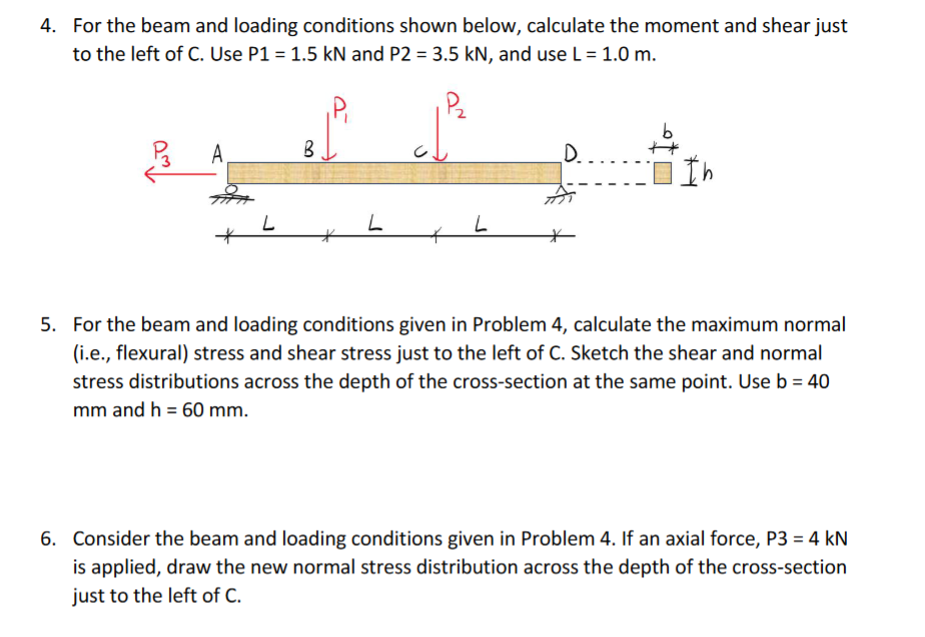 Solved For the beam and loading conditions shown below, | Chegg.com