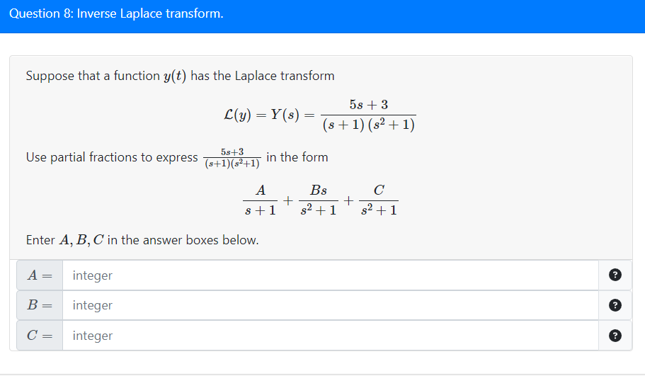 Solved Suppose that a function y(t) has the Laplace | Chegg.com