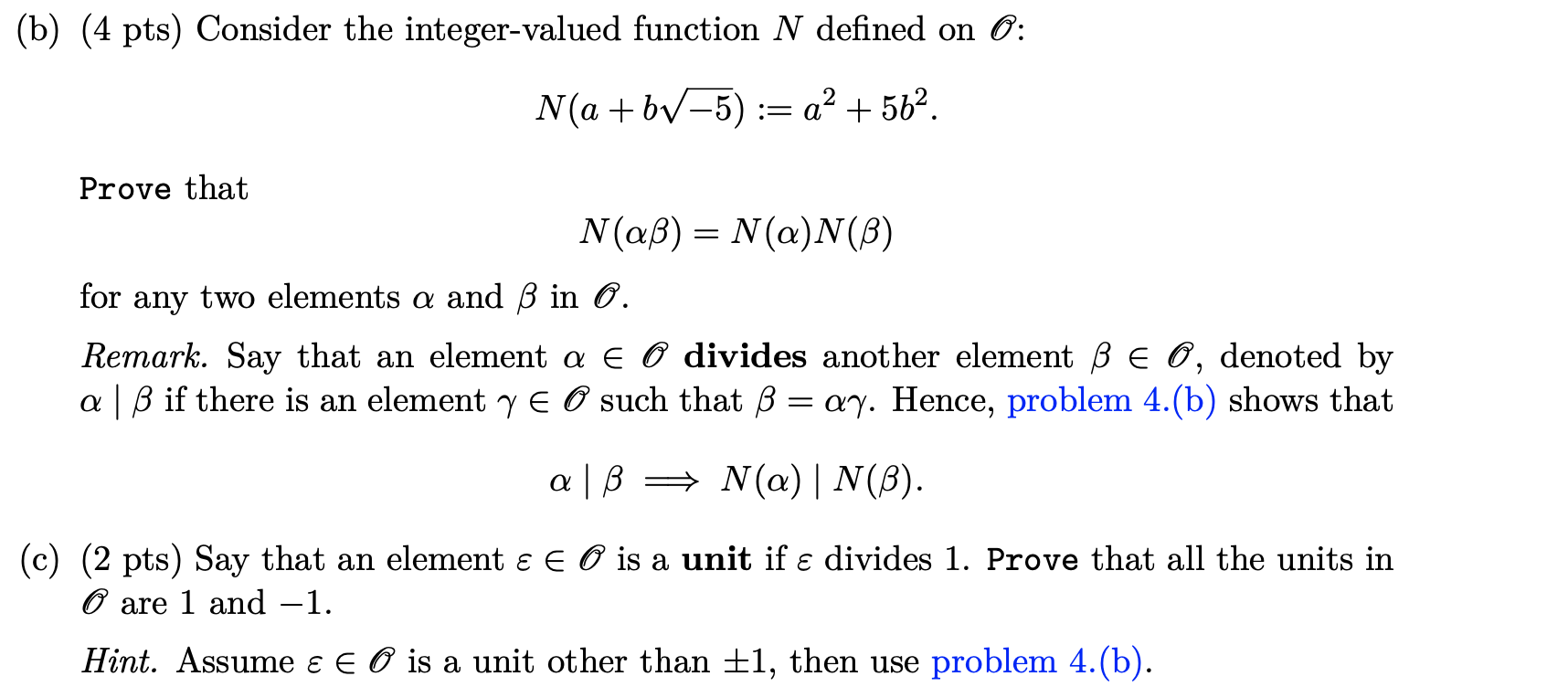 Solved (b) (4 pts) Consider the integer-valued function N | Chegg.com