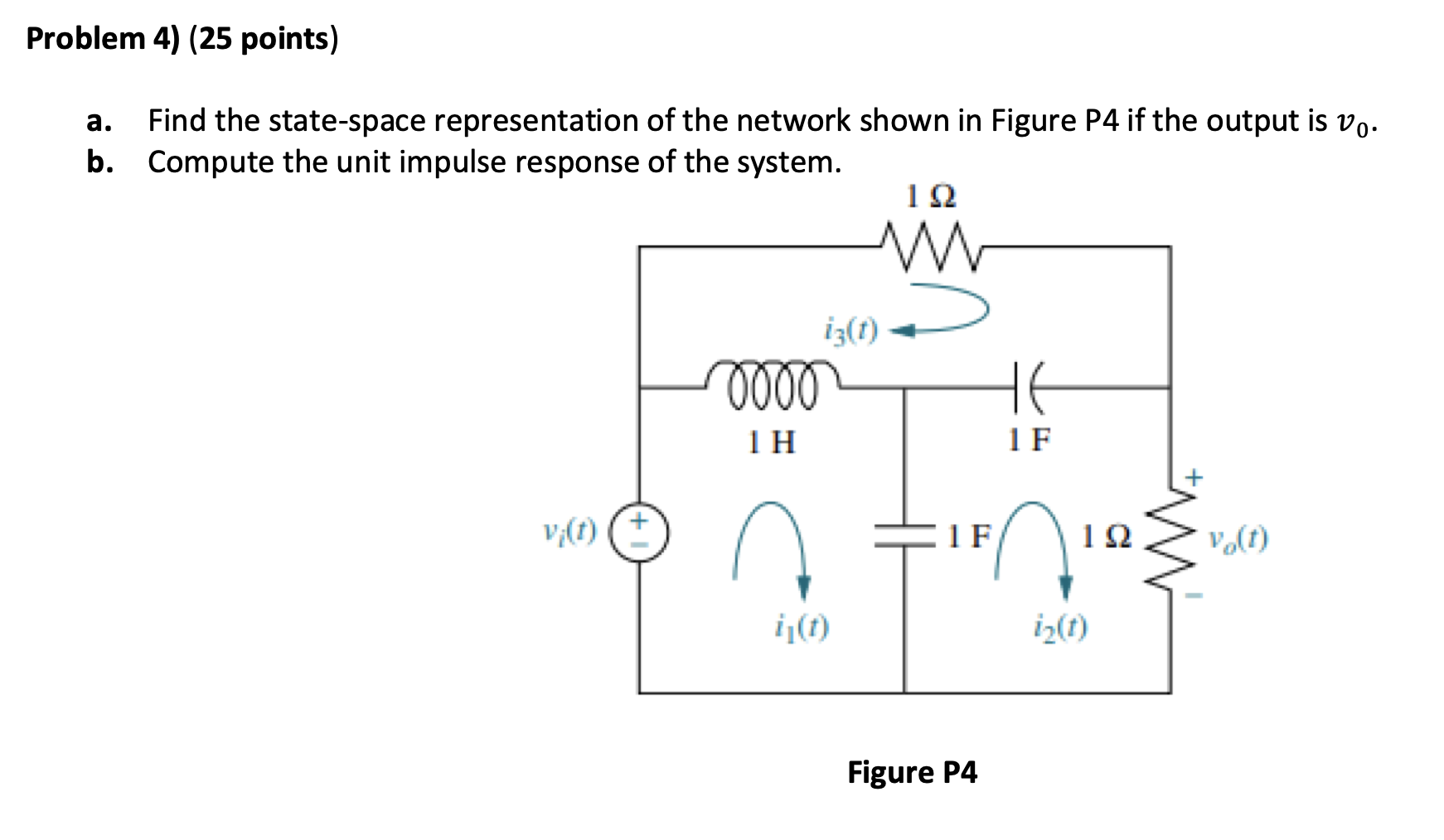 Solved Problem 4) (25 points) a. Find the state-space | Chegg.com