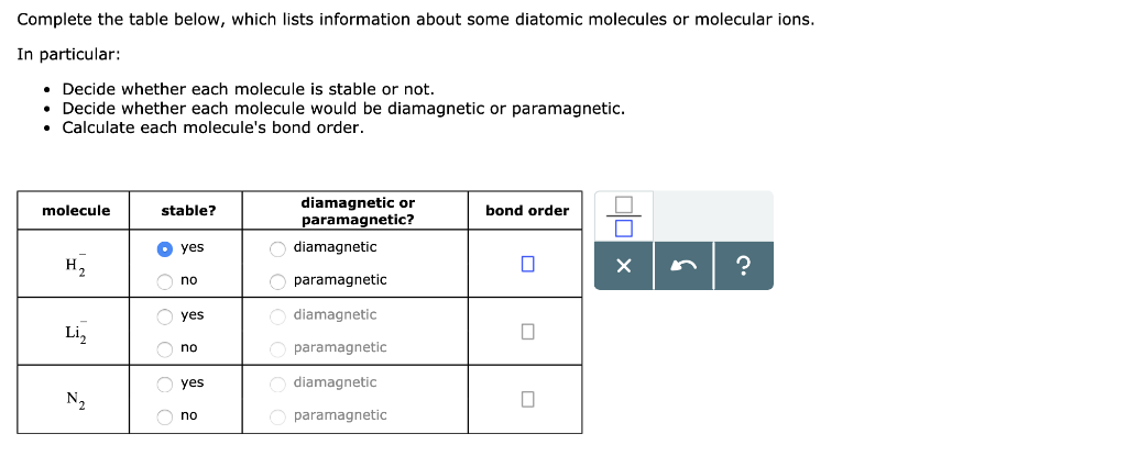 Solved If it is not stable then the diamagnetic or | Chegg.com